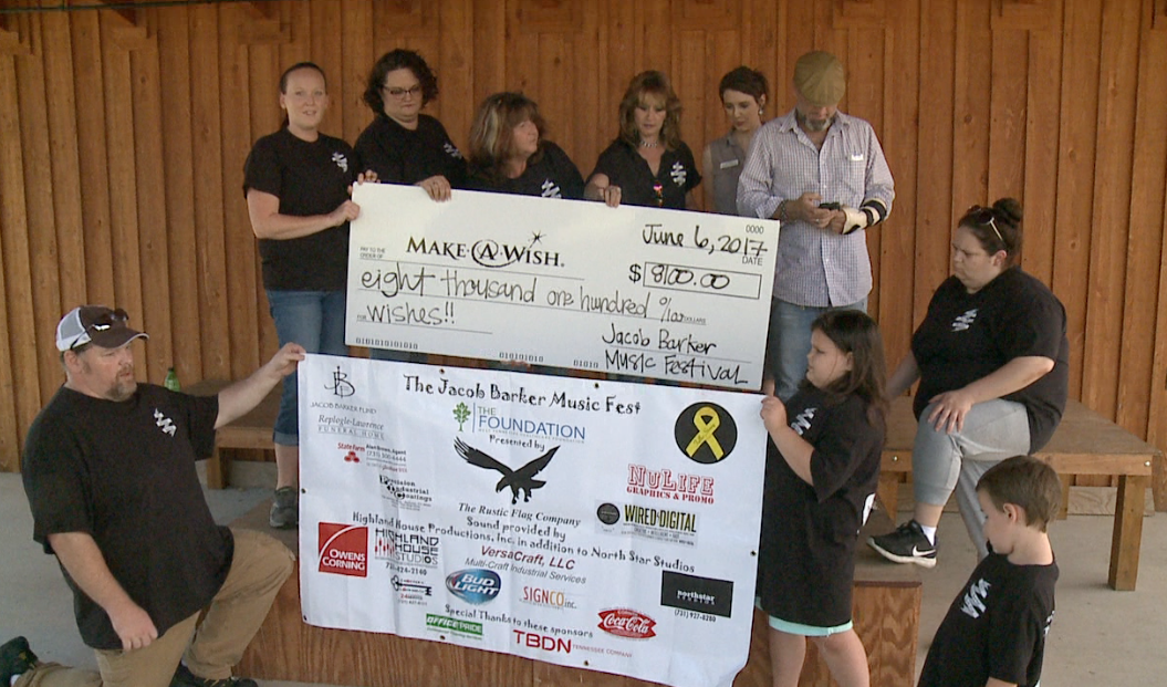 Jacob Barker Music Festival organizers donate to Make-A-Wish - WBBJ TV