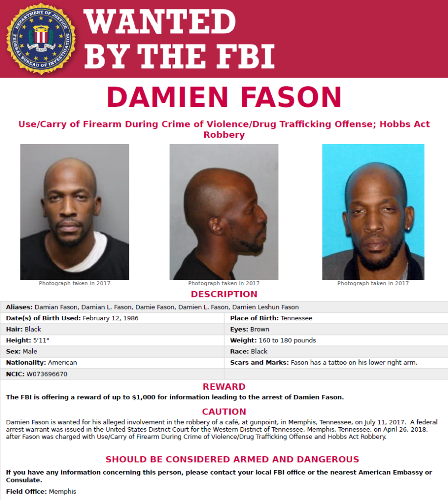 FBI offers reward in search for Memphis armed robbery suspect - WBBJ TV