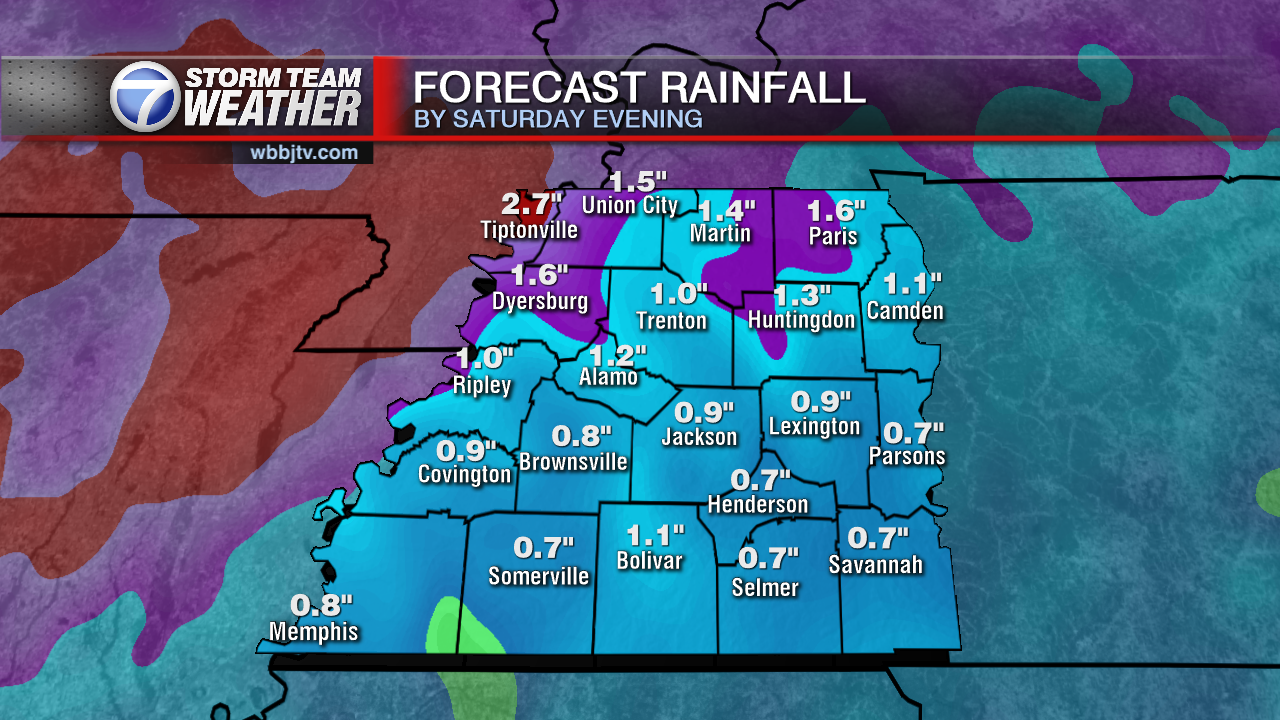 Locally Heavy Downpours Friday, Slight Chance for T'storms - WBBJ TV