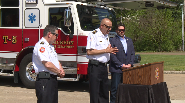 Jackson Fire Department celebrates addition of new trucks to fleet ...