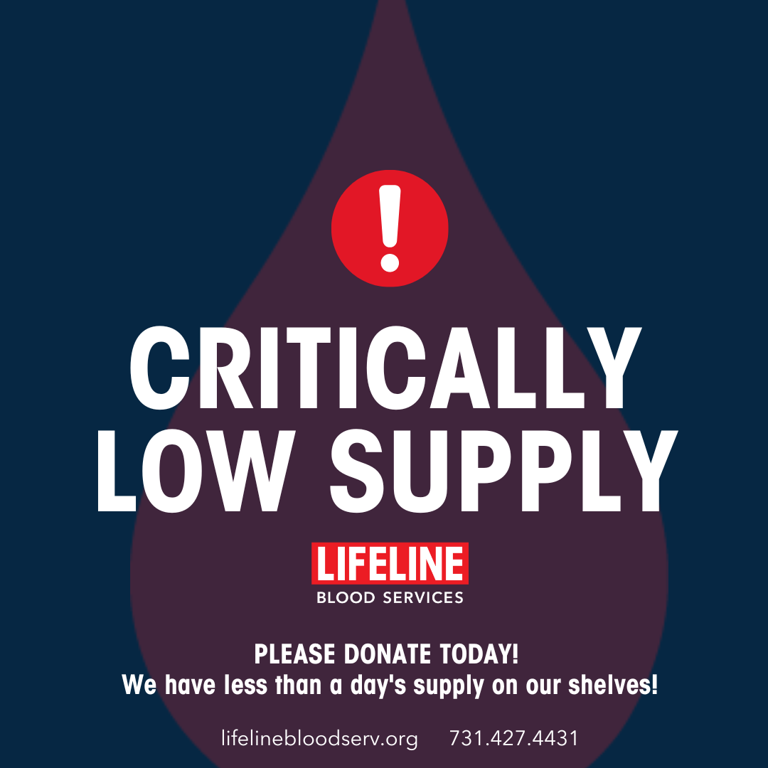 'Less than a day's worth': LIFELINE announces critical need for blood ...