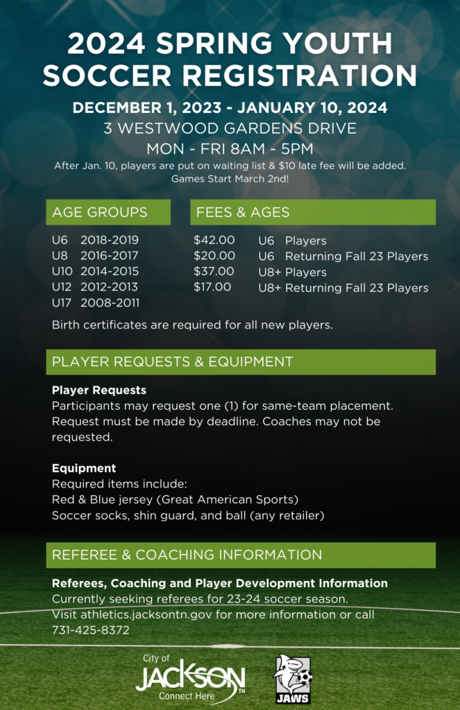 Final 2024 Spring Youth Soccer registration - WBBJ TV