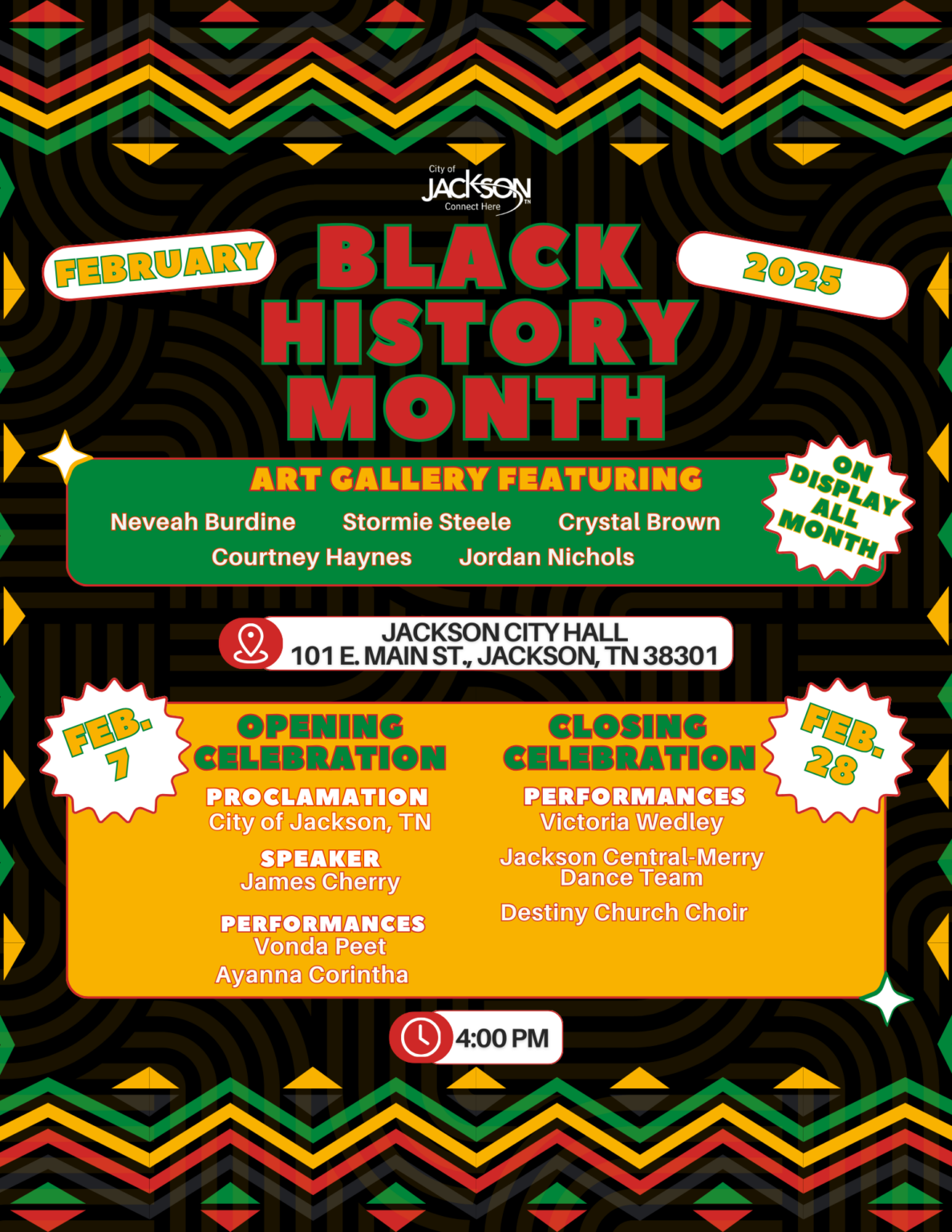Black History Month Celebrations to be held at Jackson City Hall for ...