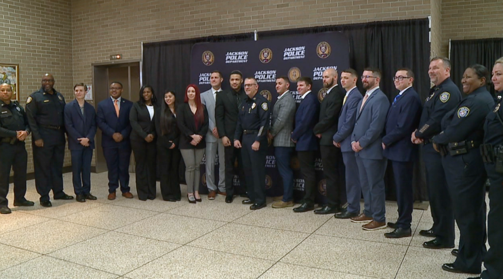 Jackson Police Department swears in 12 new officers, 1 cadet - WBBJ TV