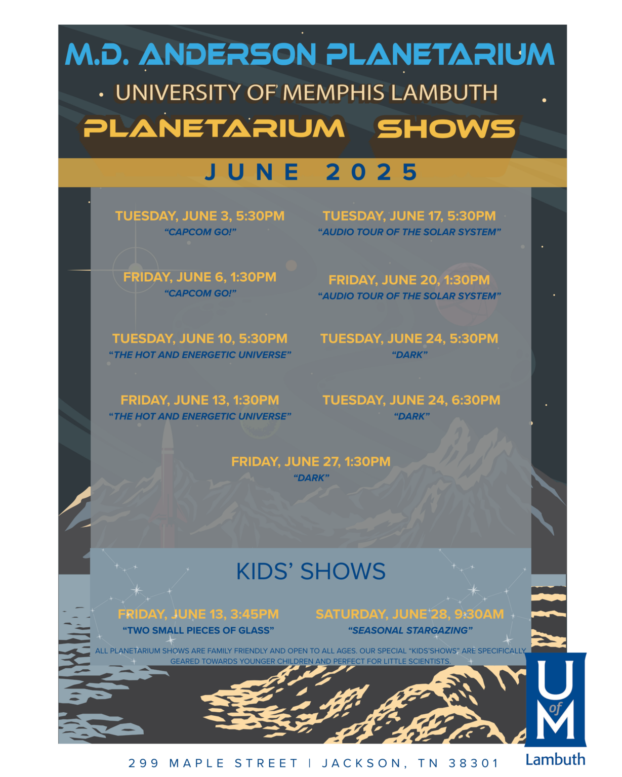 UofM Lambuth May/June Planetarium Schedule - WBBJ TV