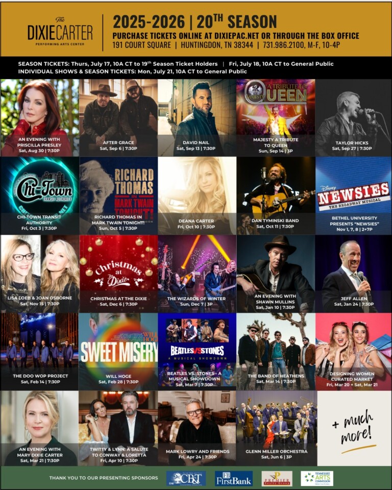 Dixie Carter PAC announces 2025-26 season lineup - WBBJ TV