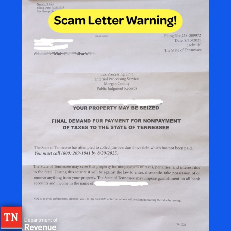 TN Department of Revenue alerts residents to scam letter - WBBJ TV