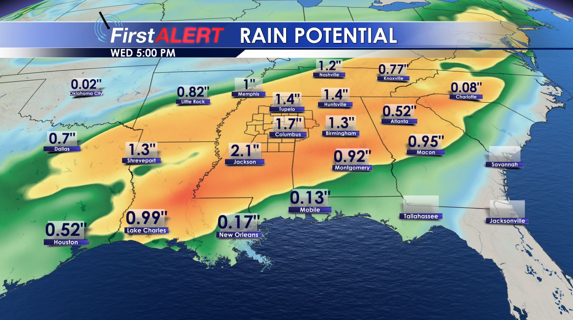 More Heavy Rain Tuesday Night - Home - WCBI TV | Your News Leader