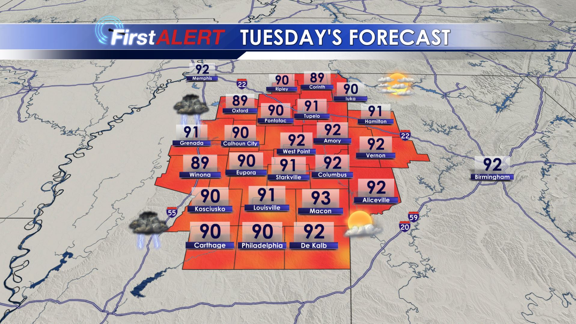 Typical summer-time weather pattern continues - Home - WCBI TV | Your ...