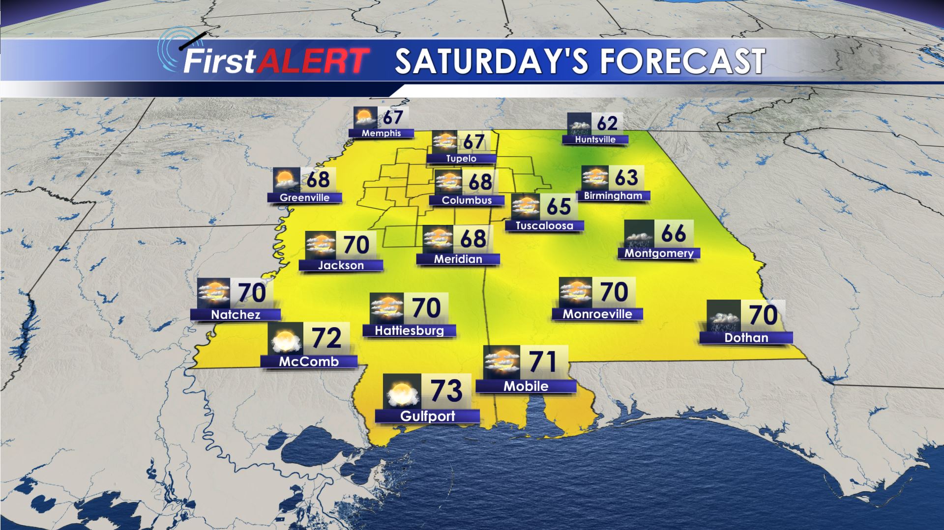 Mild Weekend, Cooler Next Week - Home - WCBI TV | Your News Leader