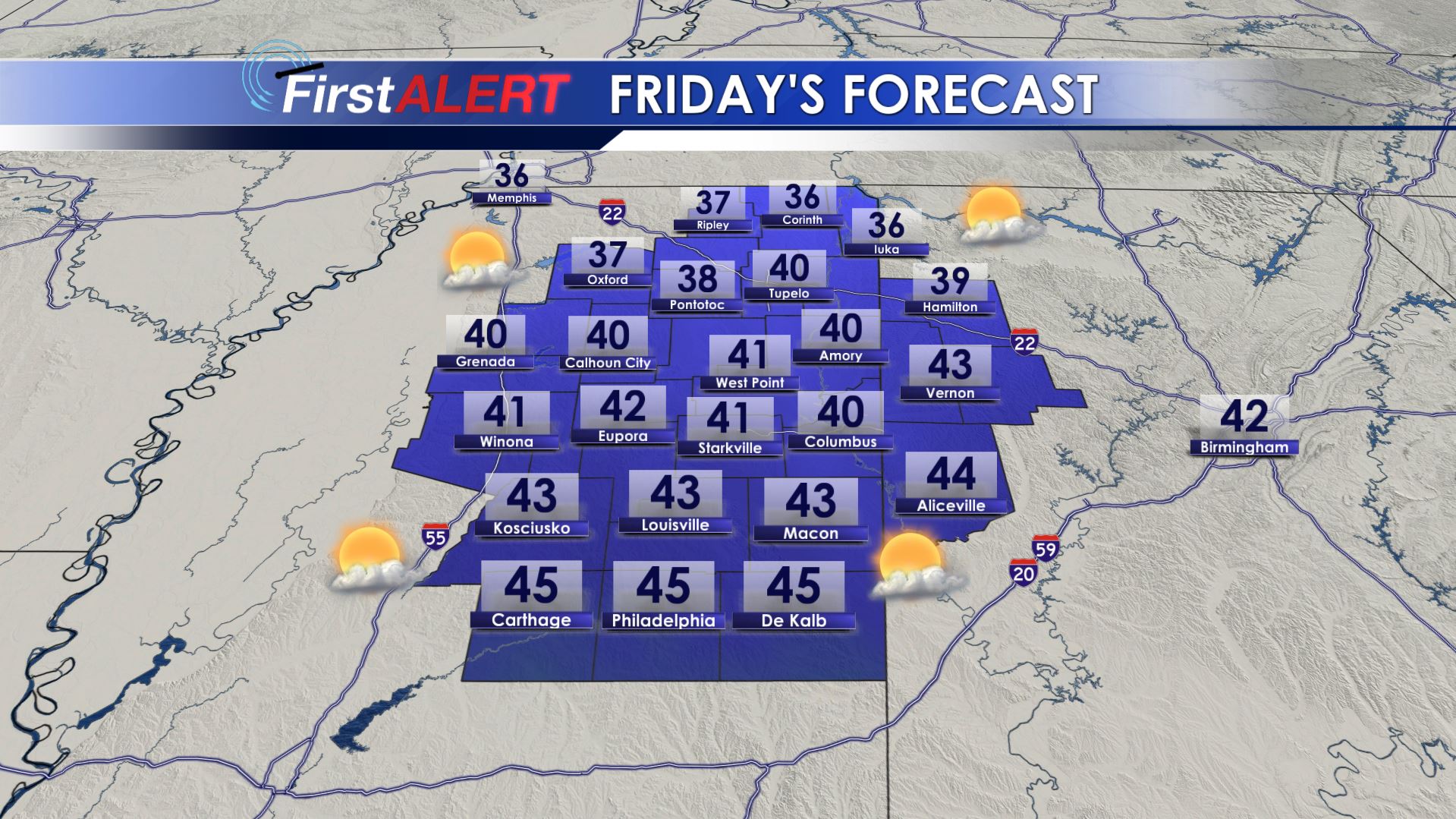 Sunny & Cool Friday, Weekend Not Bad - Home - WCBI TV | Telling Your Story