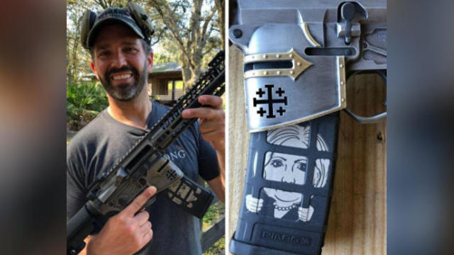 Trump Jr. shows off rifle with depiction of Hillary Clinton behind bars ...
