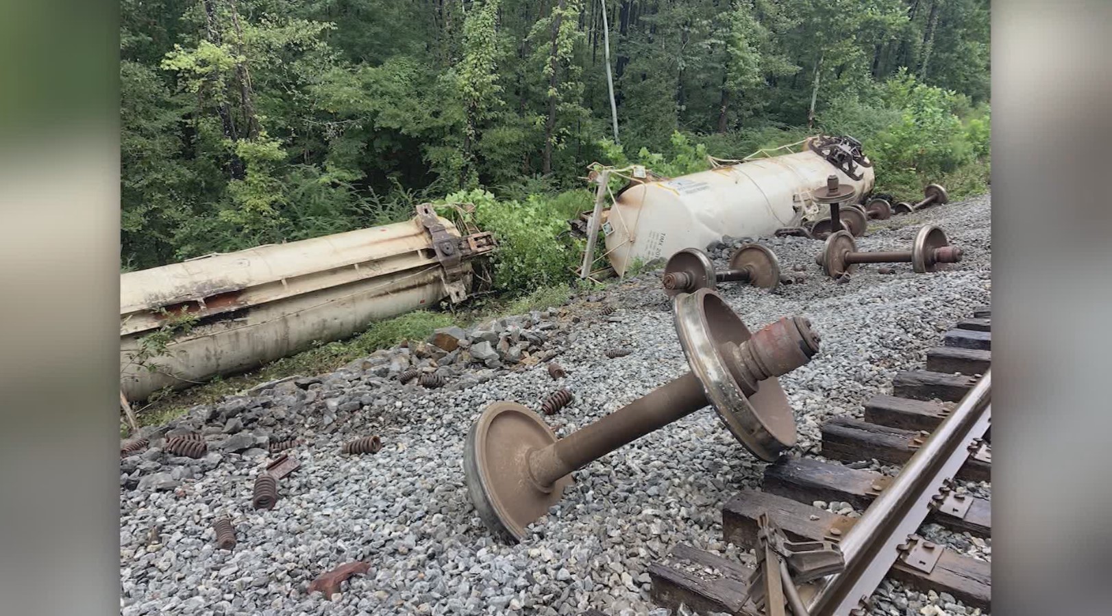 Flooding caused a train to derail east of Brandon