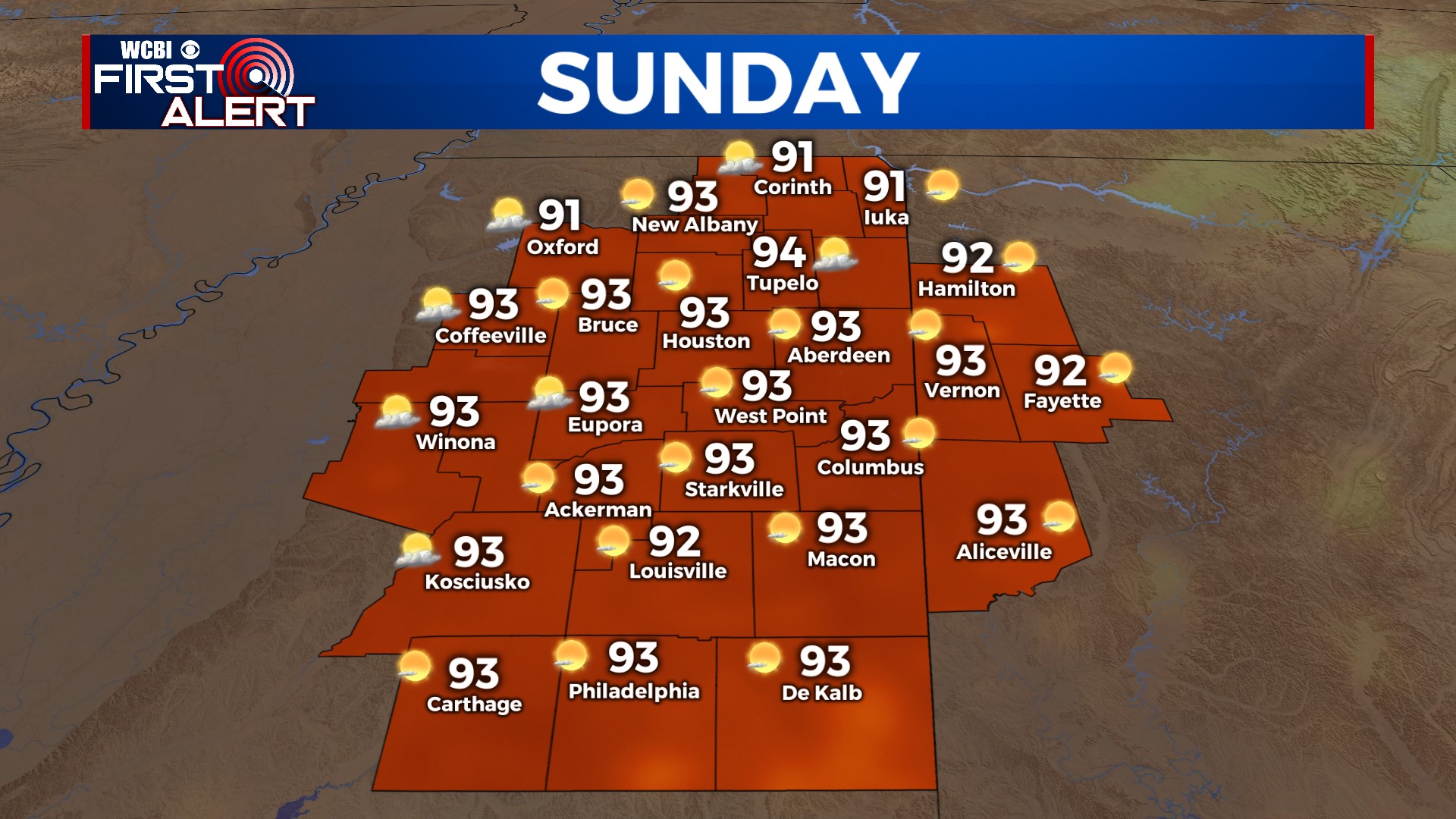 Hot Weather Continuing - Home - WCBI TV | Telling Your Story