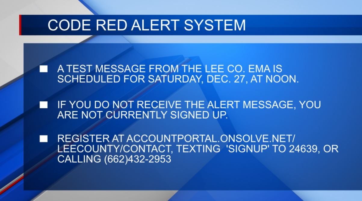 Lee Co. Emergency Management to conduct new code red test this weekend