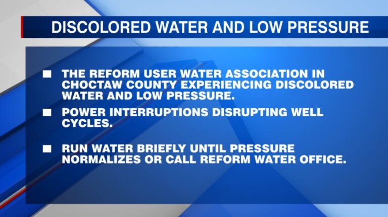 Reform Water warns customers about discolored water/ low pressure