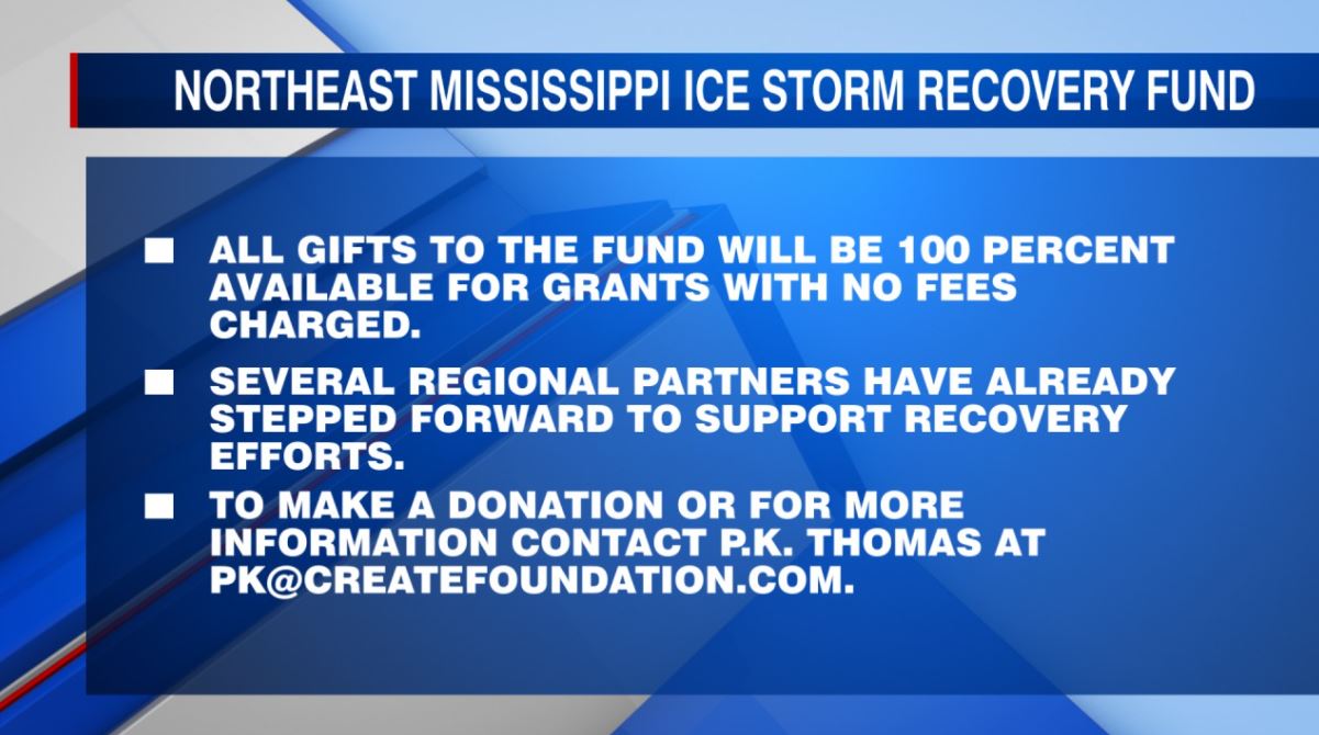 CREATE Foundation establishes Ice Storm Recovery Fund for Northeast MS