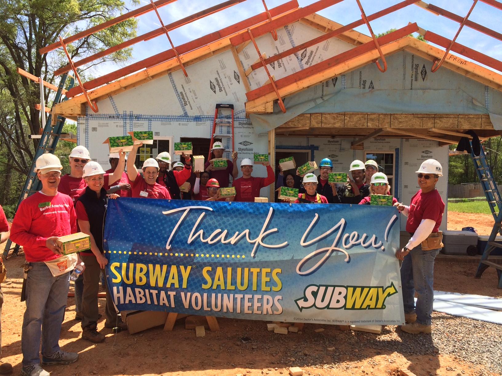Subway Feeds Volunteers Building 100 Homes In 100 Counties - WCCB Charlotte