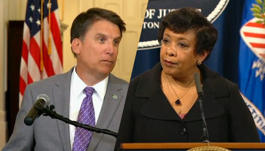Pat Mccrory Loretta Lynch North Carolina United States Sue Each Other