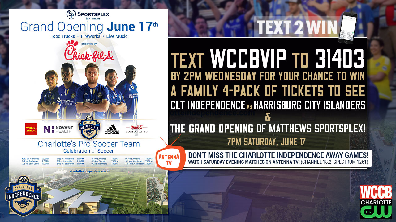 Text2Win A Family 4-Pack Of Tickets To Charlotte vs Harrisburg At ...