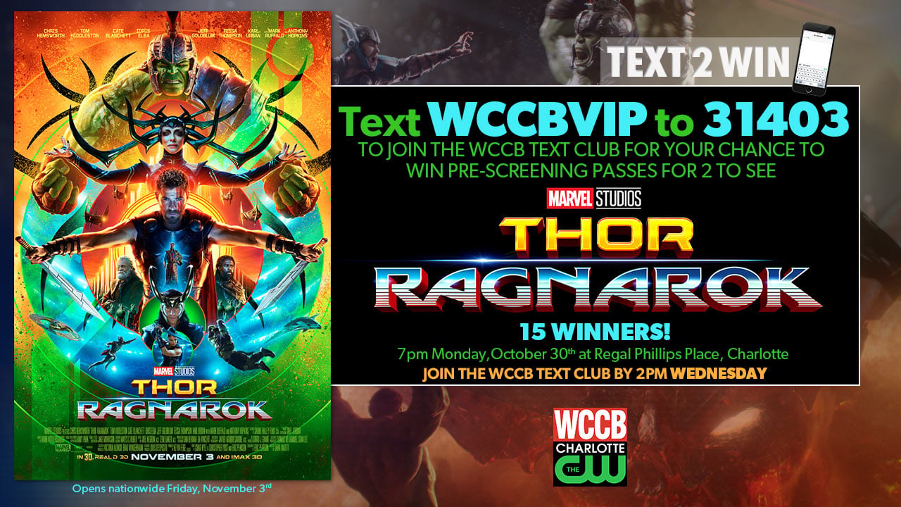 Text2Win Pre-screening Passes To See 'Thor: Ragnarok' - WCCB Charlotte