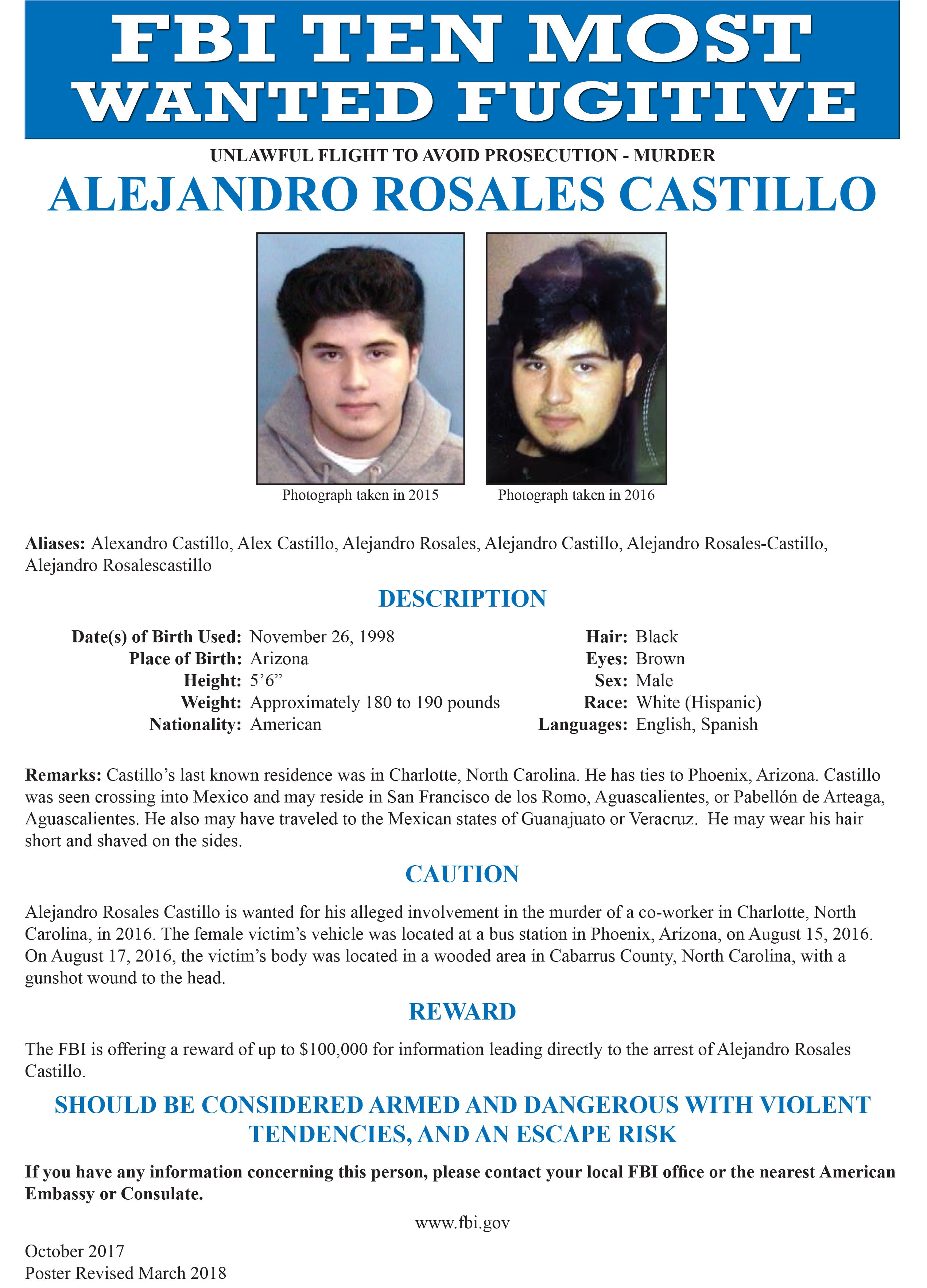 Alejandro Castillo Top 10 Most Wanted - WCCB Charlotte's CW