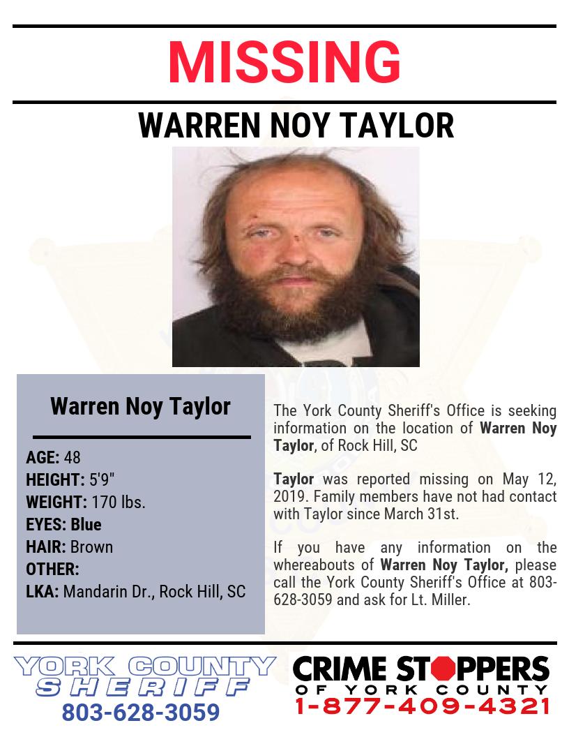 Warren Taylor Missing Poster - WCCB Charlotte