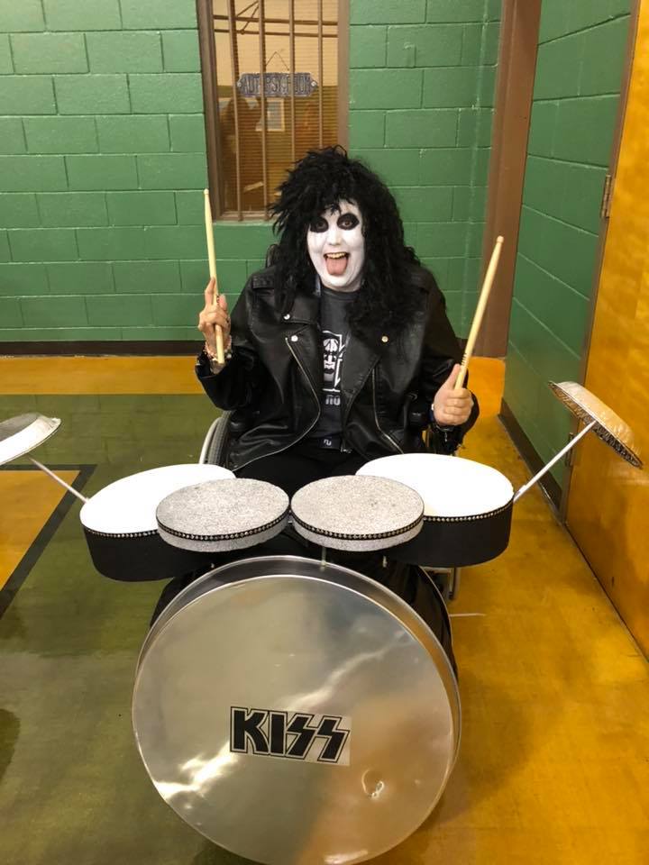 Brooke dressed as KISS drummer for Halloween - WCCB Charlotte