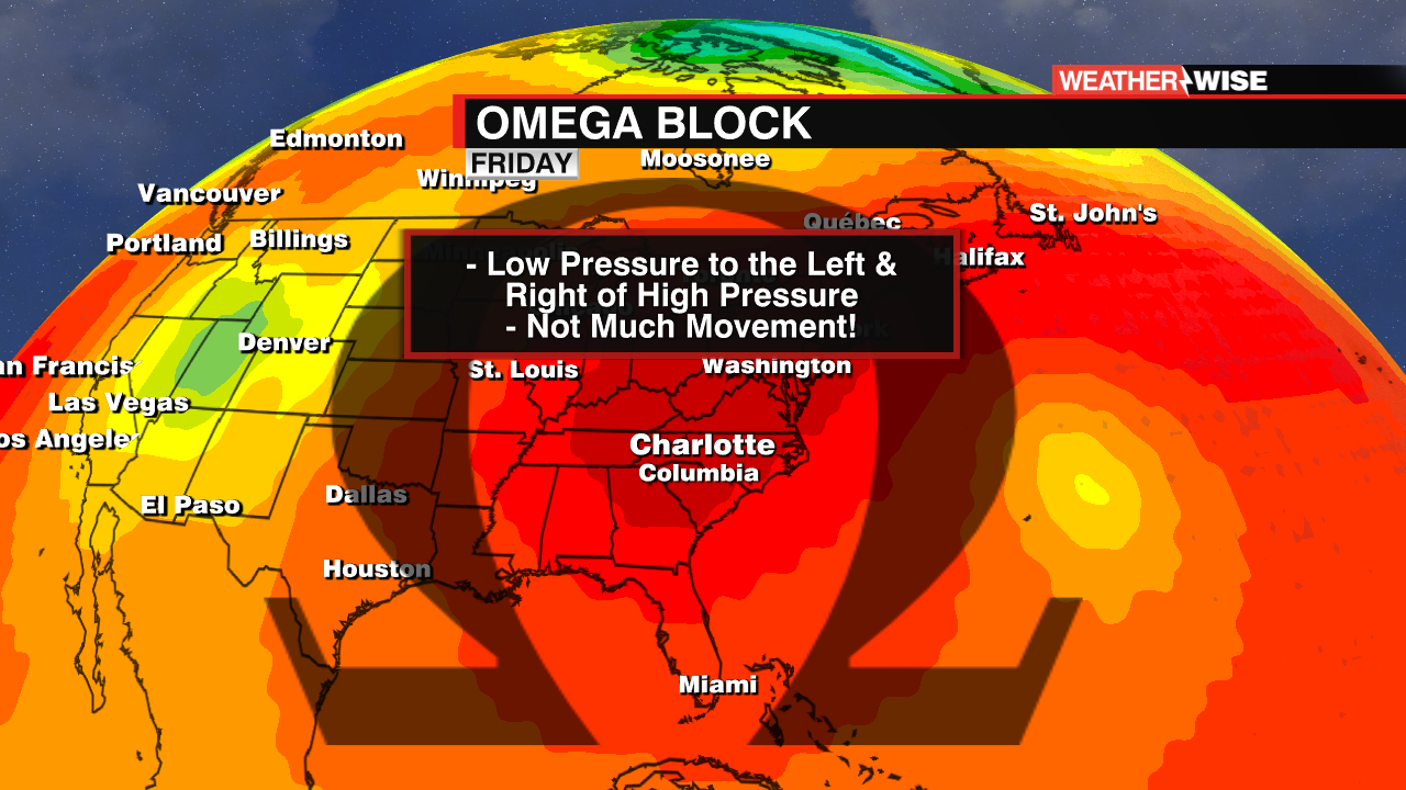 Omega Blocking Pattern Will Bring High Heat For Days - WCCB Charlotte