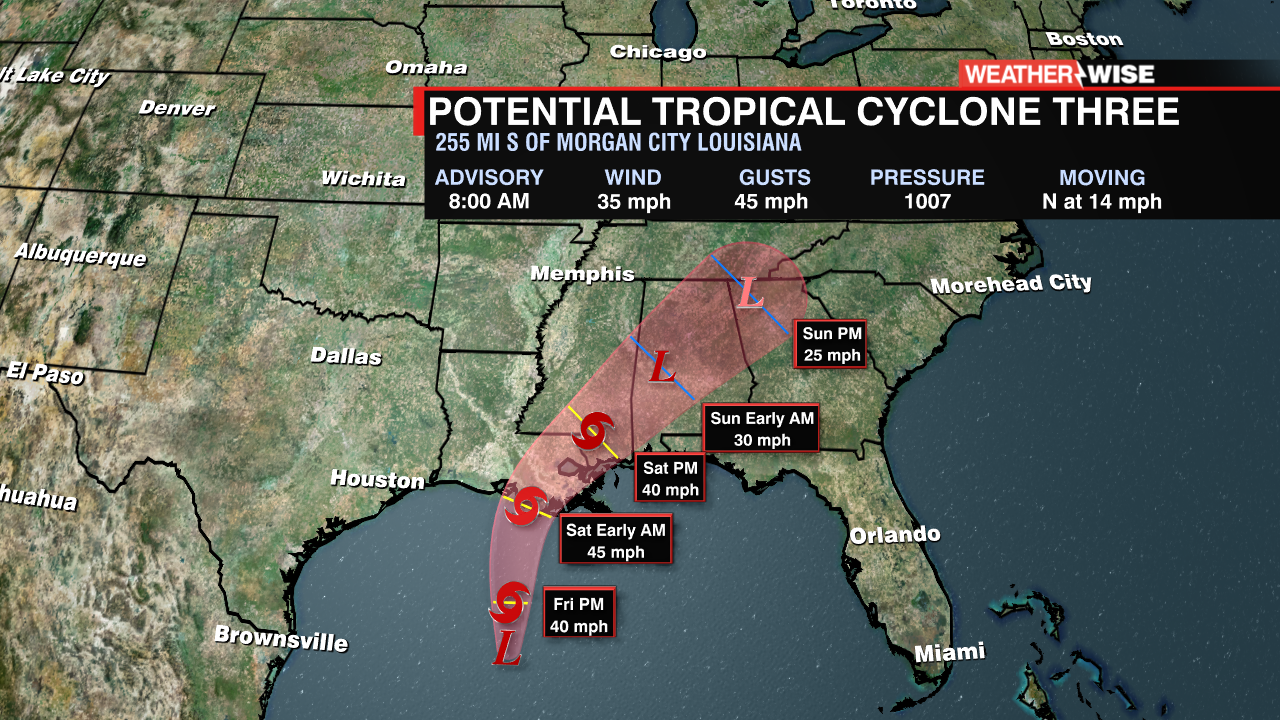Tropical Storm Conditions Beginning for Gulf Coast; Local Impacts this ...