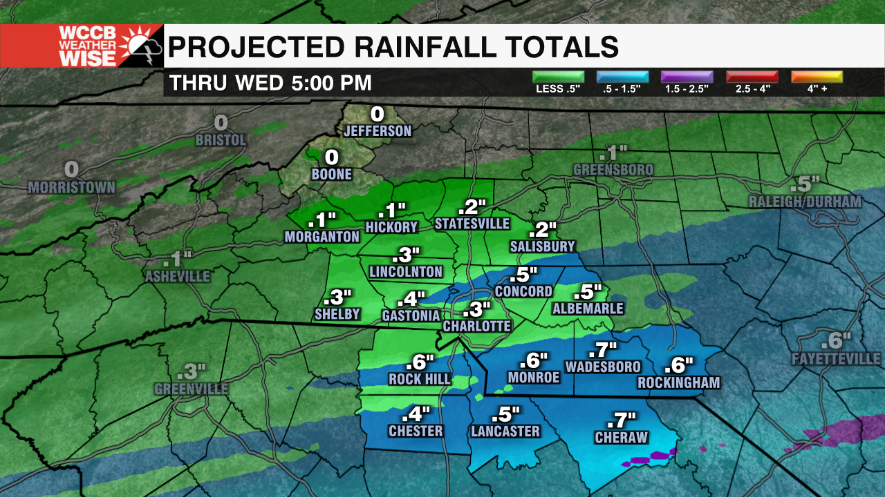 Graf Longer Range Rainfall Totals - WCCB Charlotte