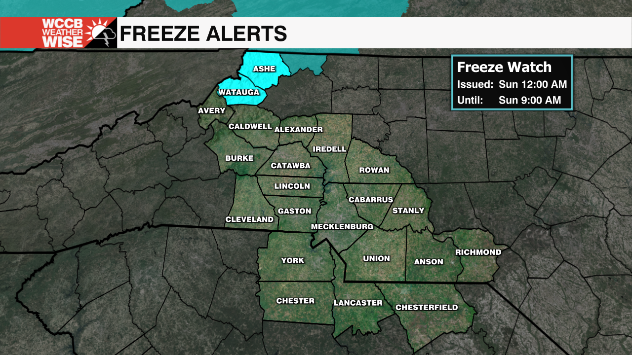 First Freeze Watch Of The Season For The Mountains - WCCB Charlotte