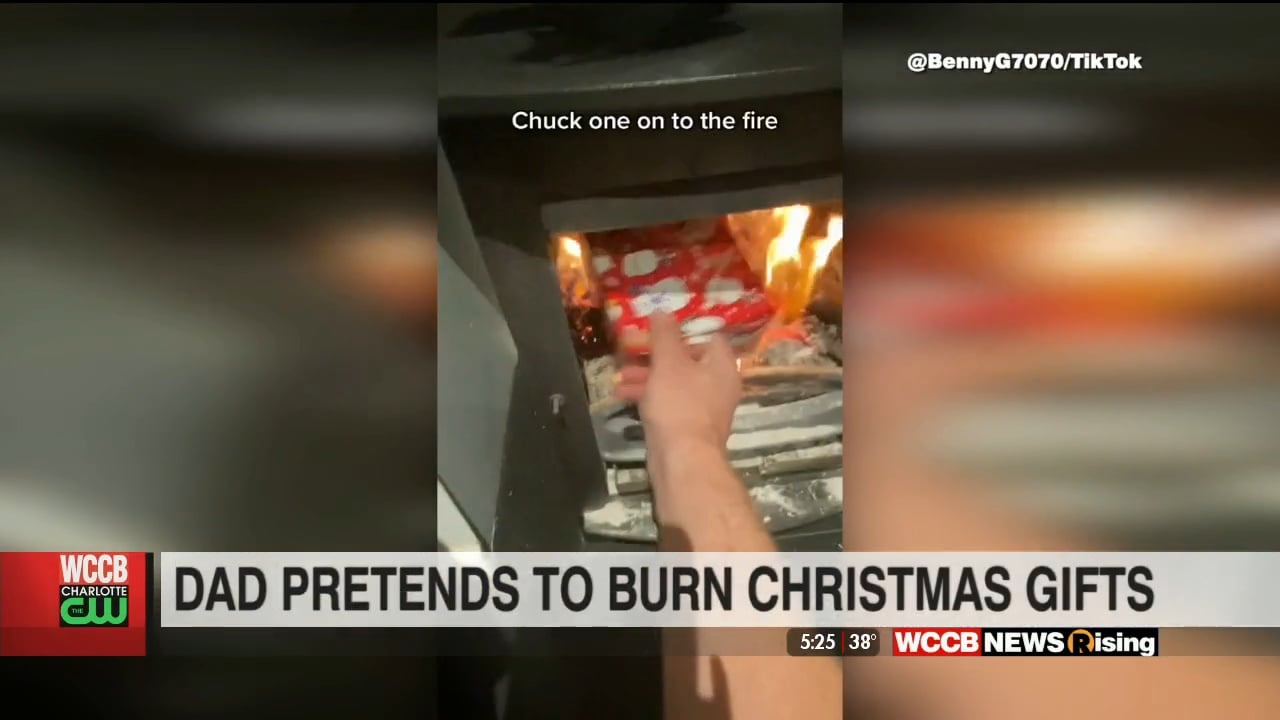 Dad Pretends To Burn Kids' Christmas Gifts In Fireplace - WCCB Charlotte