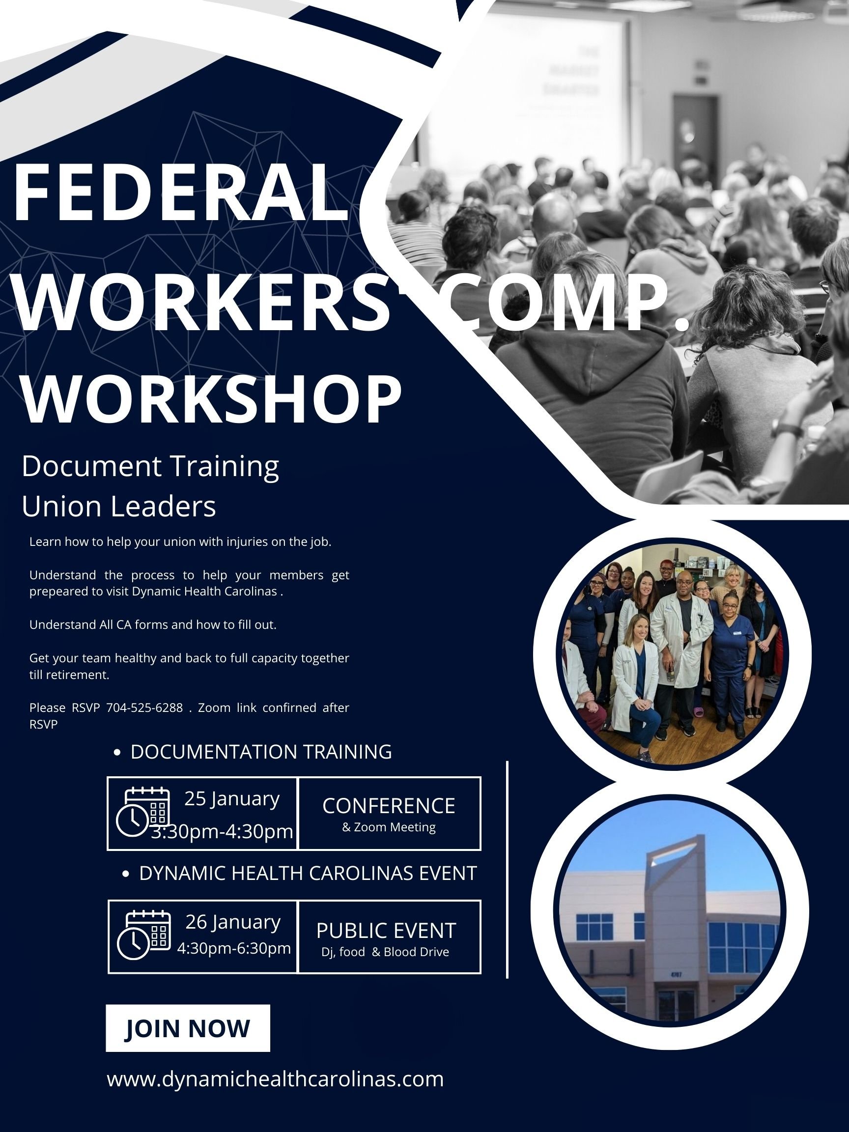 Navy And White Modern Business Workshop Poster - WCCB Charlotte's CW