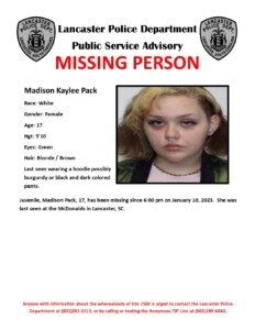 Missing Child Madison Pack - WCCB Charlotte