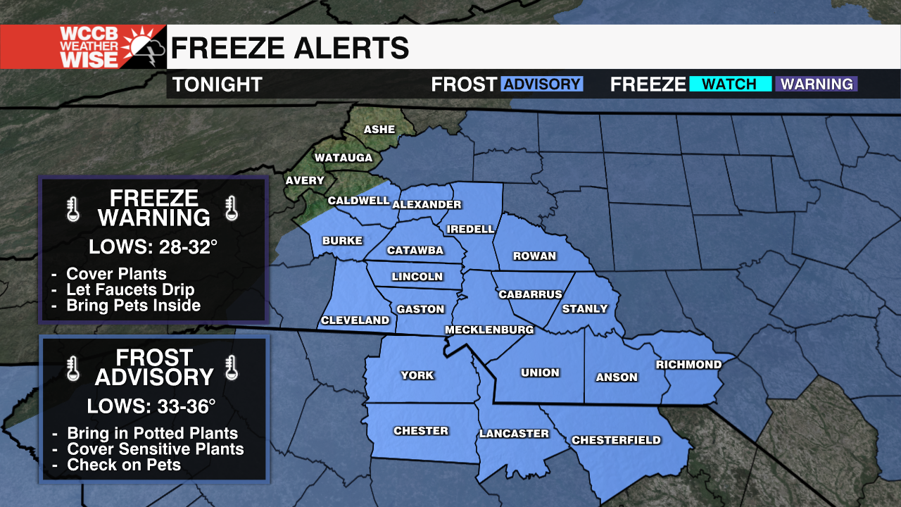 Frost Advisory in Effect Monday Night - WCCB Charlotte