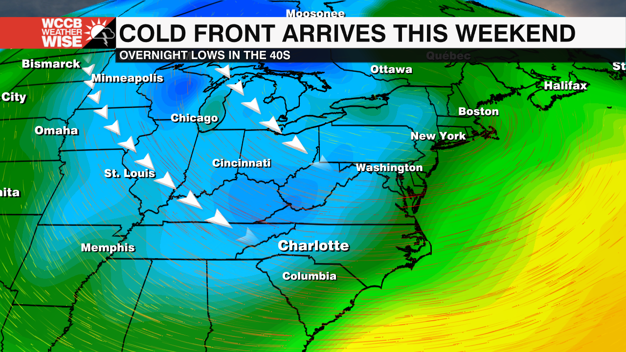 Weekend Cold Front Brings Coolest Lows In Over 150 Days - WCCB Charlotte