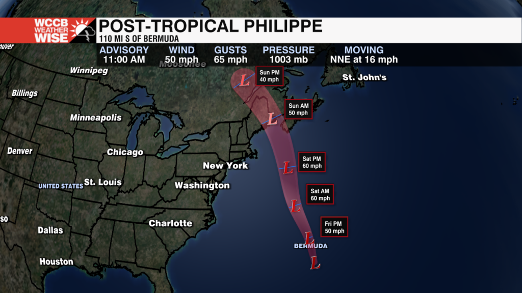Philippe Is Now A Post-Tropical Cyclone - WCCB Charlotte