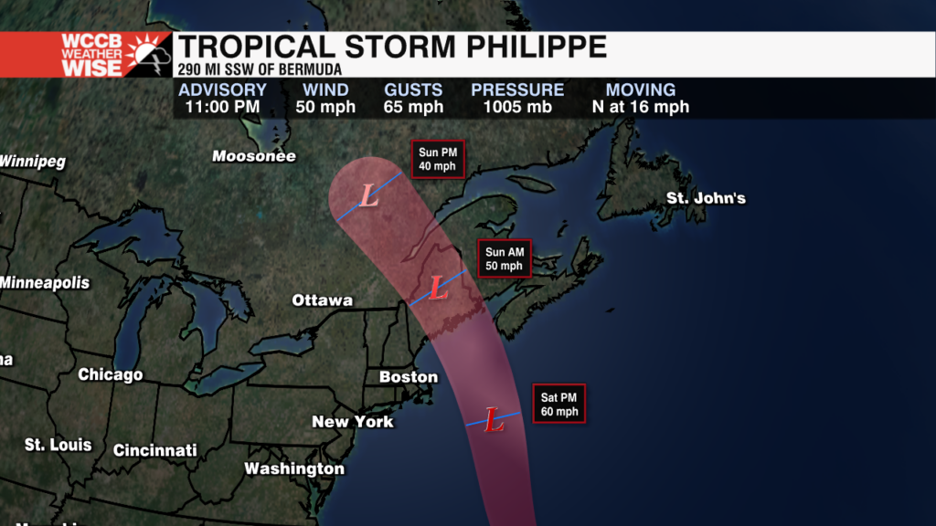 Philippe Is Now A Post-Tropical Cyclone - WCCB Charlotte