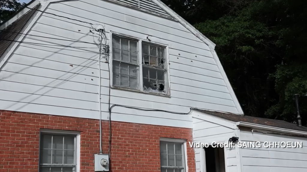 bullet damage on Galway Drive - WCCB Charlotte