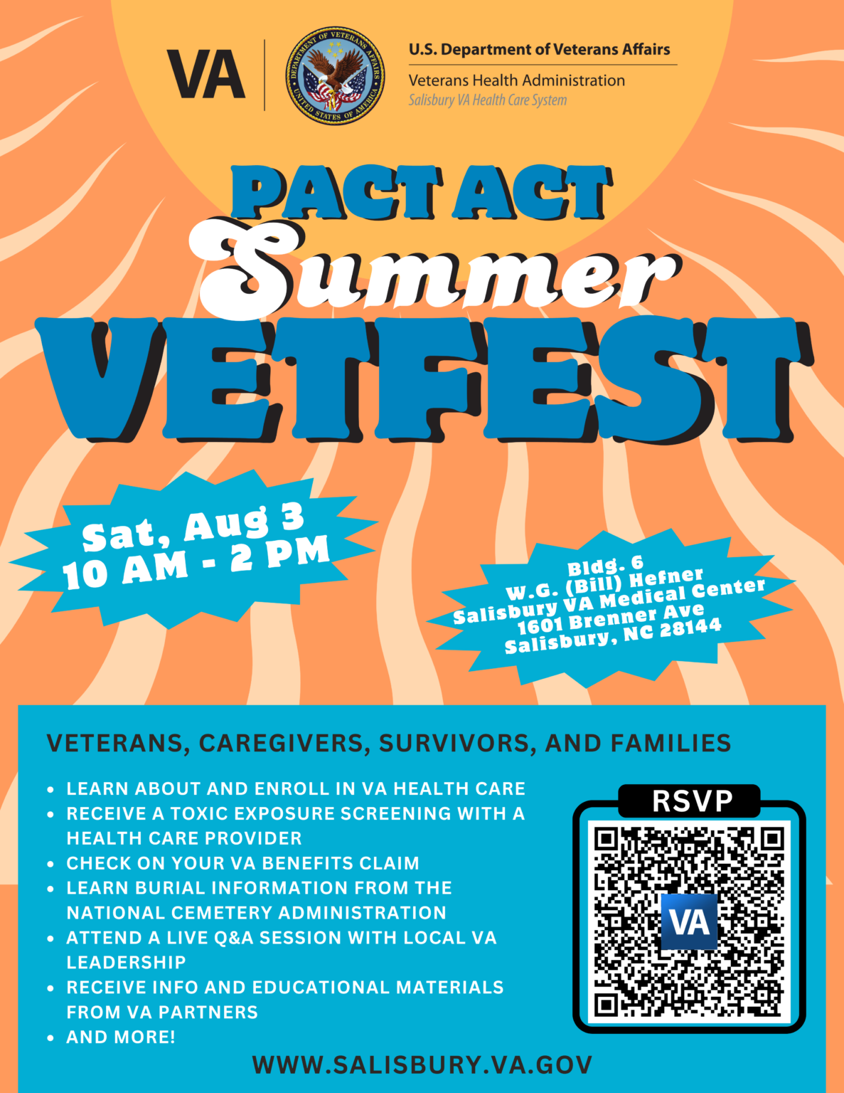 Salisbury VA PACT Act Summer VetFest Aug 3 Flyer - WCCB Charlotte