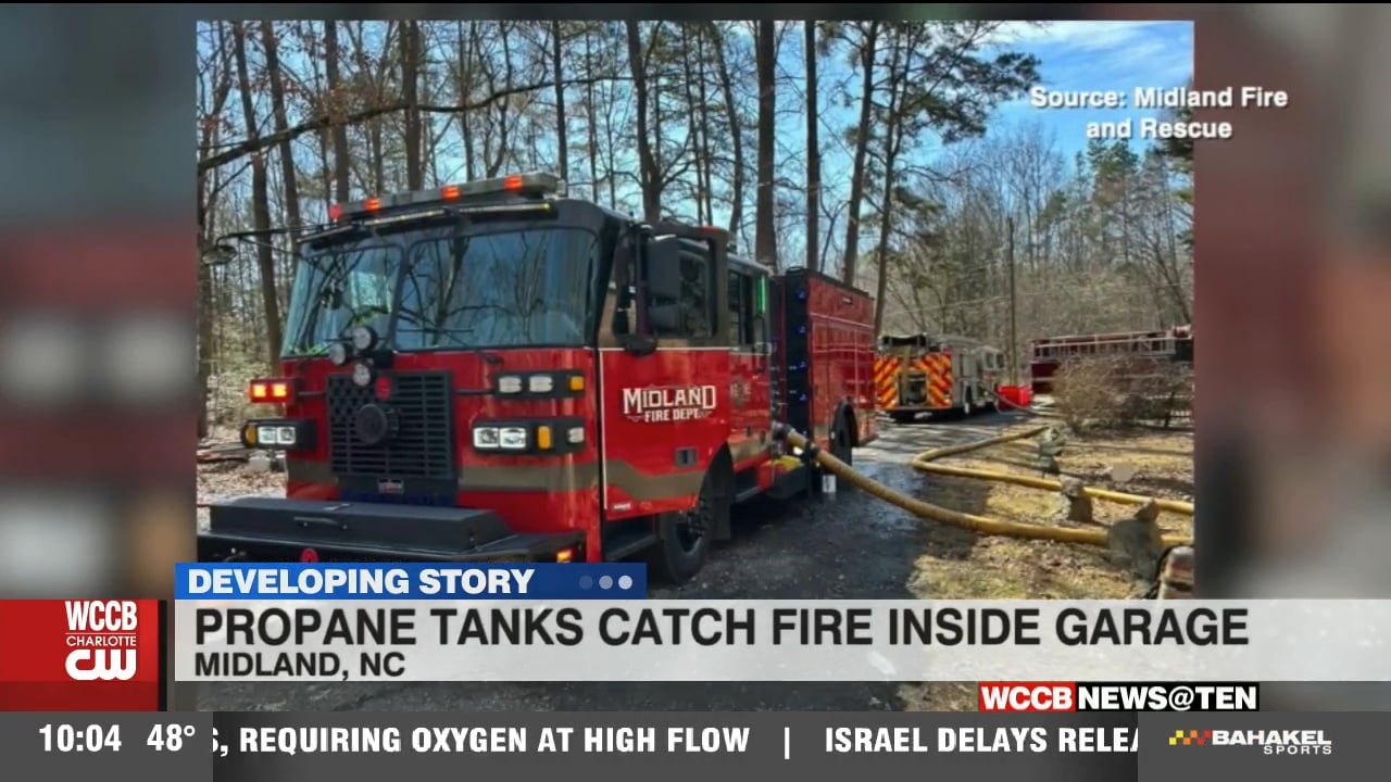 Propane tank catches fire inside garage - WCCB Charlotte