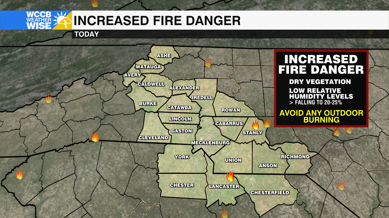 Fire danger remains elevated as wildfires burn thousands of acres across the Carolinas - WCCB ...