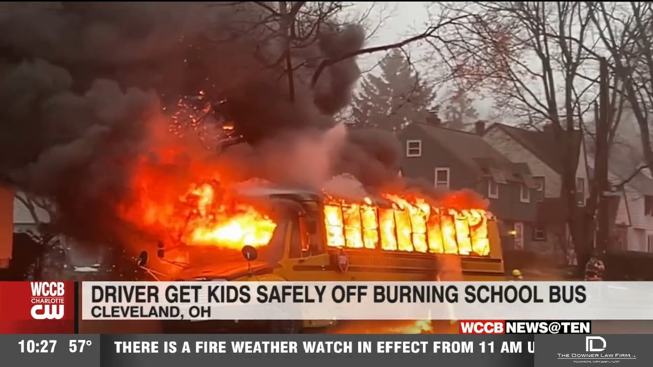 Driver gets kids safely off burning school bus - WCCB Charlotte's CW