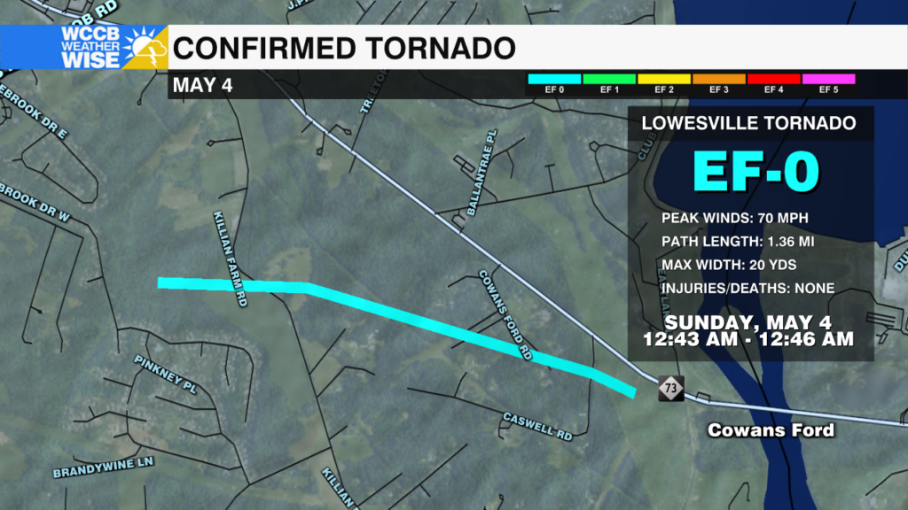 NWS confirms EF-0 tornado in Lincoln County Sunday - WCCB Charlotte