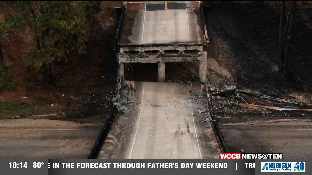 Tanker crash leads to fire, bridge collapse - WCCB Charlotte
