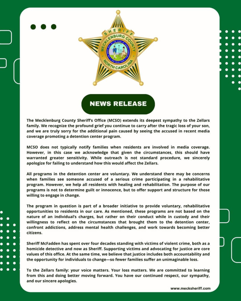 Mecklenburg County Sheriff's Office apologizes after featuring accused ...