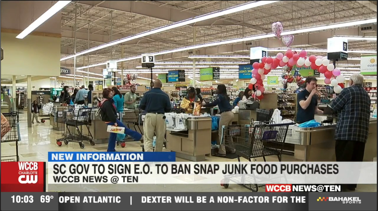 SC Governor wants to limit junk food items eligible for SNAP - WCCB ...