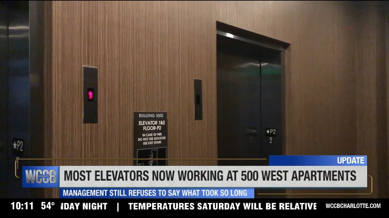 Most elevators now working in 500 West apartments - WCCB Charlotte