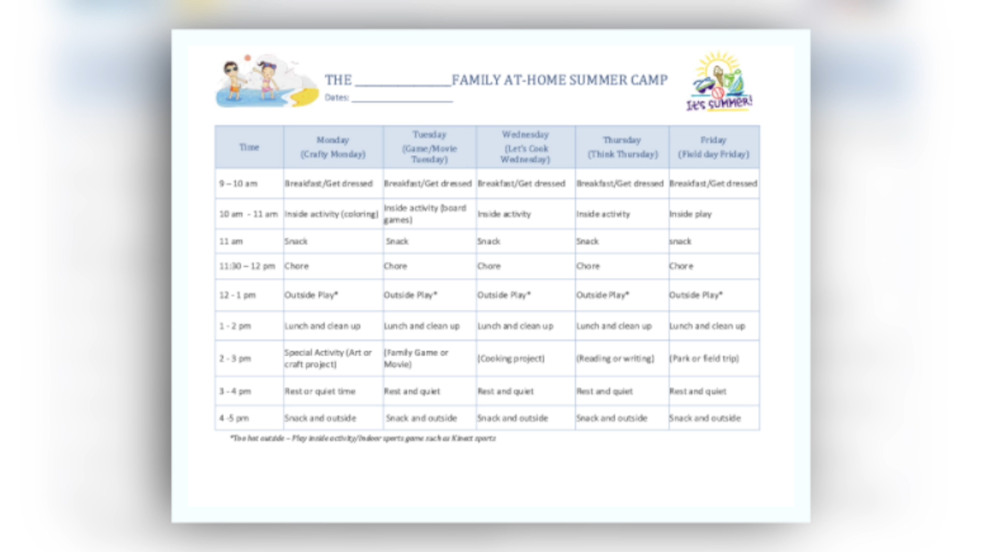 Mom to Mom - Create a Daily Plan for Your Kids This Summer - WDEF